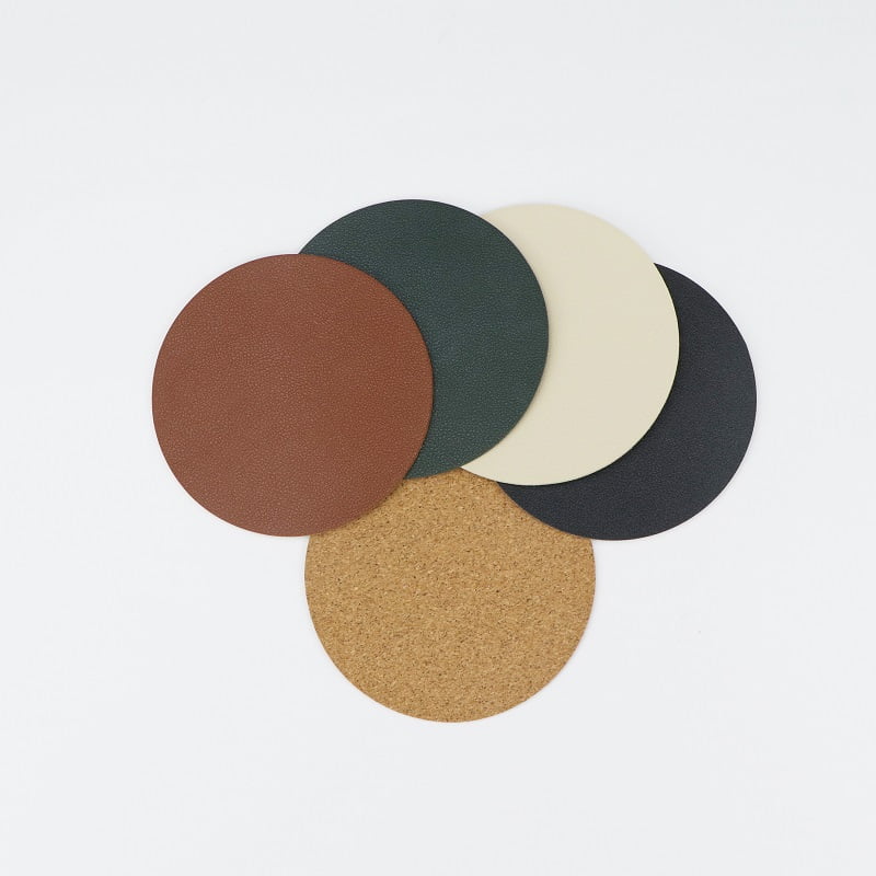 Classic Cork And Leather Dual-sided Cup Mats - Awesome Cork ...